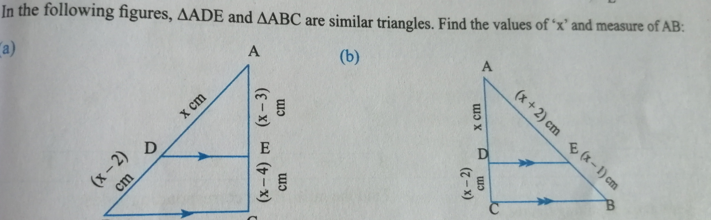 In the following figures Delta mathrm ADE and Delt - Tutorix
