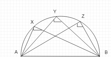 Draw a semicircle on a diameter AB Mark a point X - Tutorix