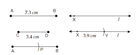 Given overline mathrm AB of length 7 3 mathrm cm a - Tutorix