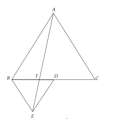 In figure mathrm ABC and mathrm BDE are two equila - Tutorix