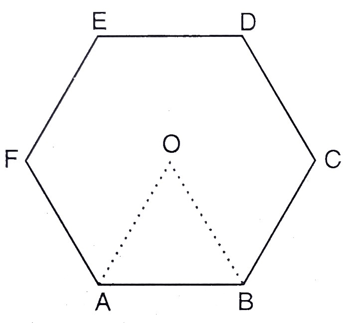 A B C D E F is a regular hexagon with centre O If - Tutorix